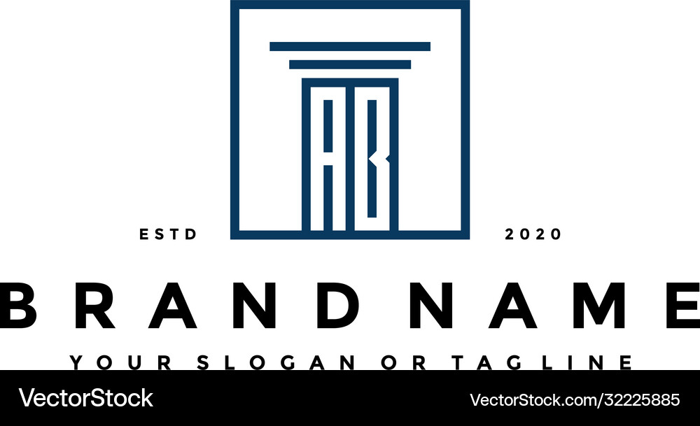 Letter ab law logo design Royalty Free Vector Image