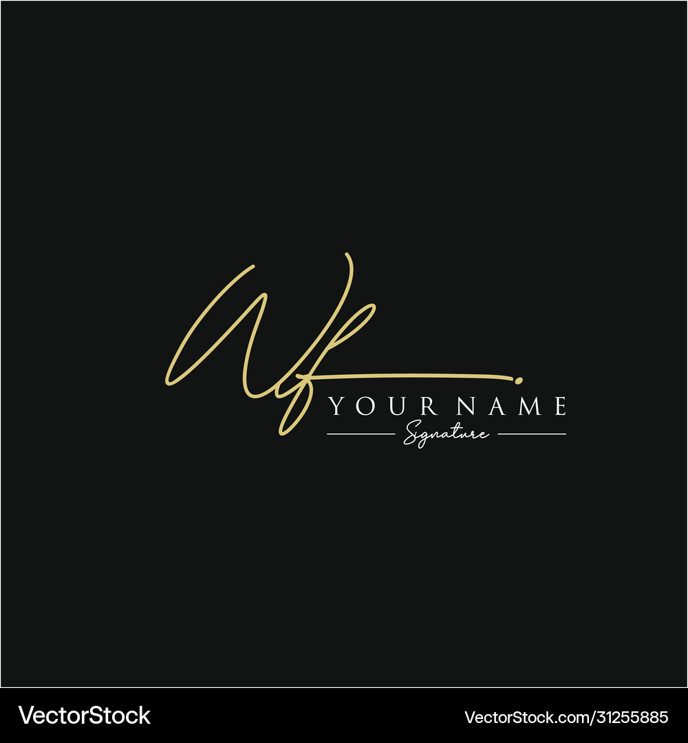 Letter wf signature logo template Royalty Free Vector Image