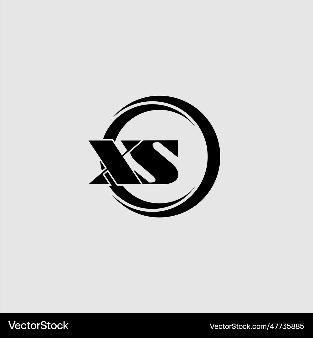 Letters xs simple circle linked line logo Vector Image