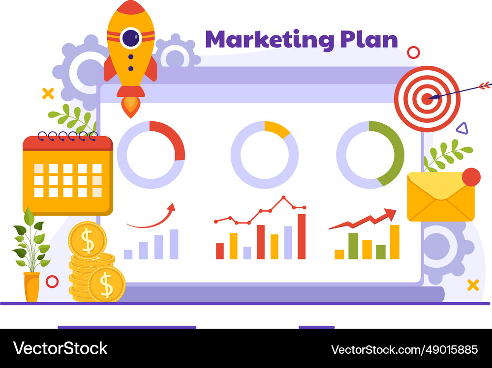 Marketing plan and business strategy Royalty Free Vector