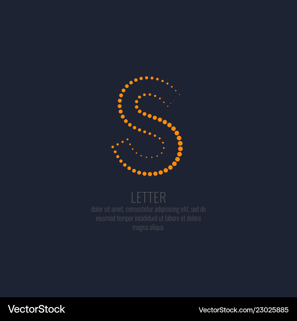 Modern dotted letter s latin alphabet Royalty Free Vector