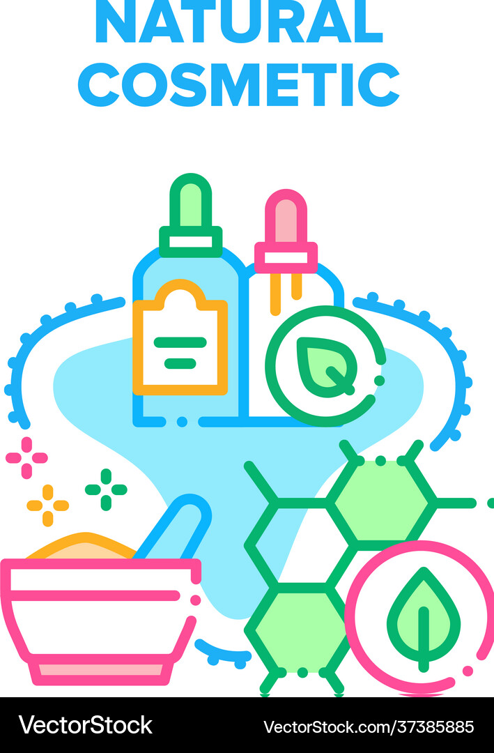 Natural cosmetic concept color Royalty Free Vector Image