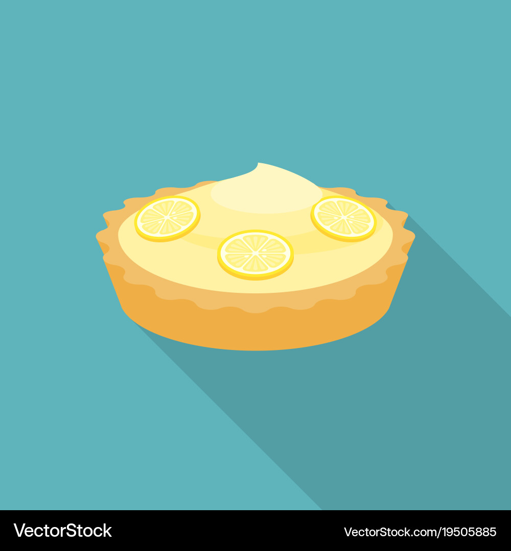 Pie lemon or cheese tart with lemon slice Vector Image