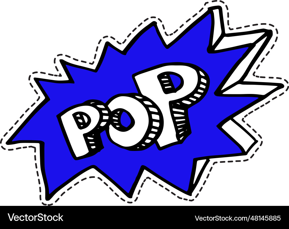 Pop sticker sketch icon for chatting and web Vector Image