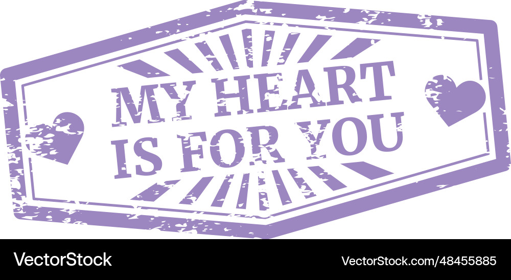Romantic postal stamp vintage love mail label Vector Image