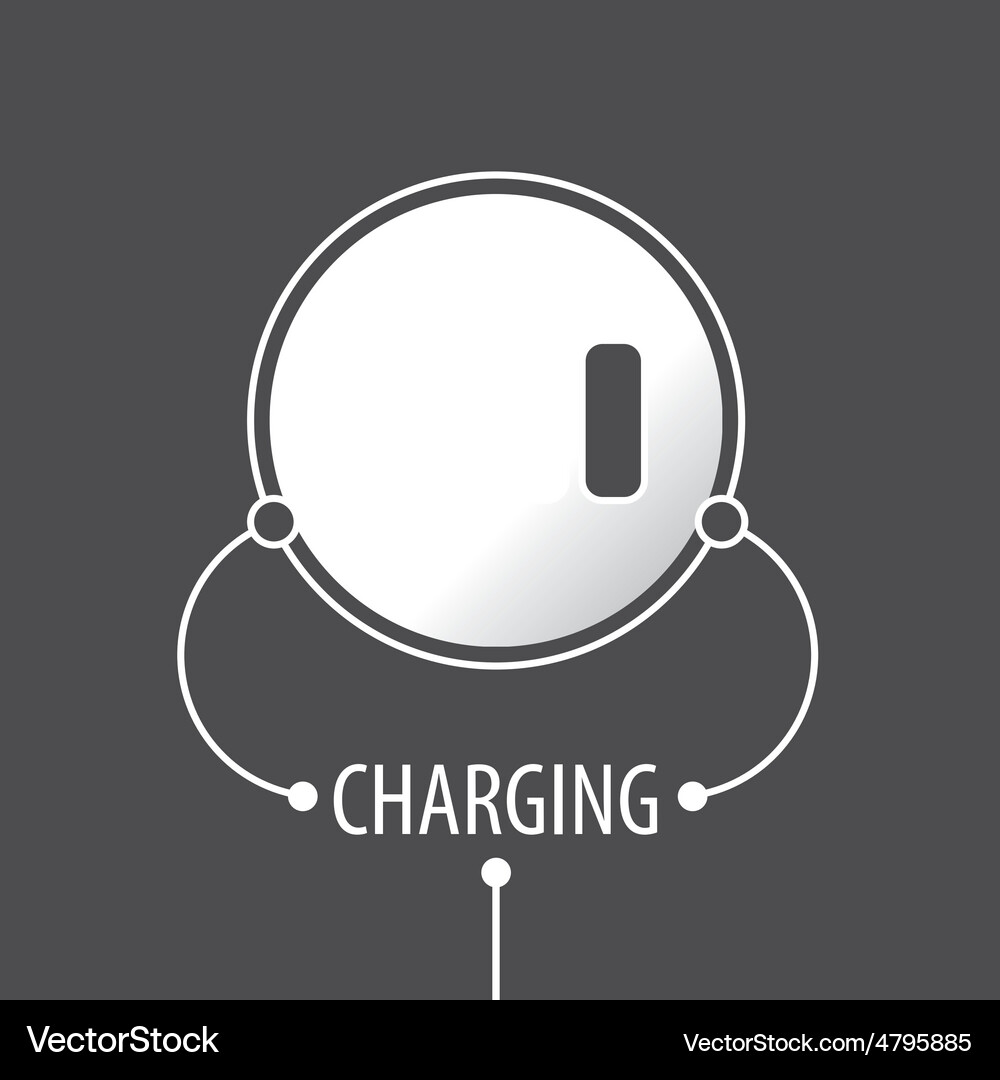 Round logo battery charger Royalty Free Vector Image