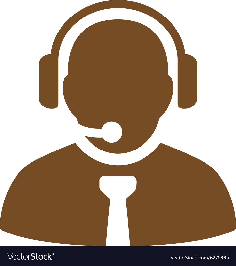 Support manager flat icon Royalty Free Vector Image