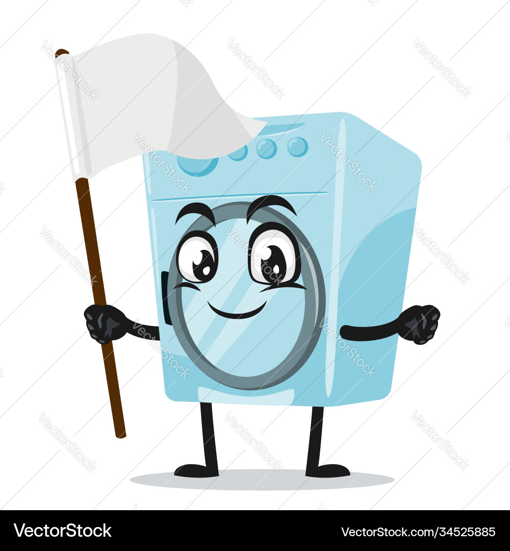 Washing machine mascot or character Royalty Free Vector