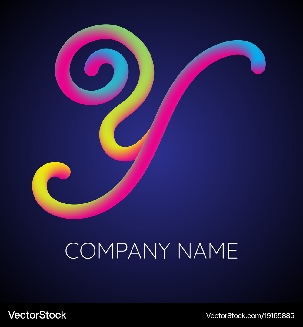 Y letter logo icon blending color Royalty Free Vector Image