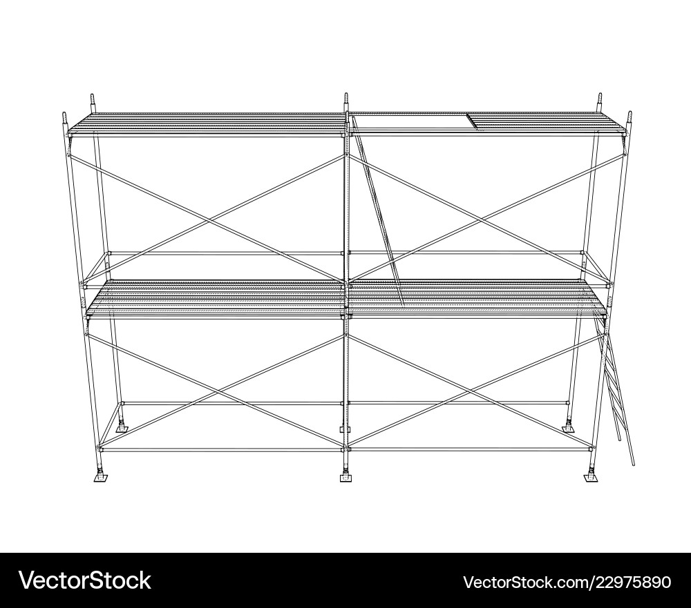 3d outline scaffold rendering of Royalty Free Vector Image