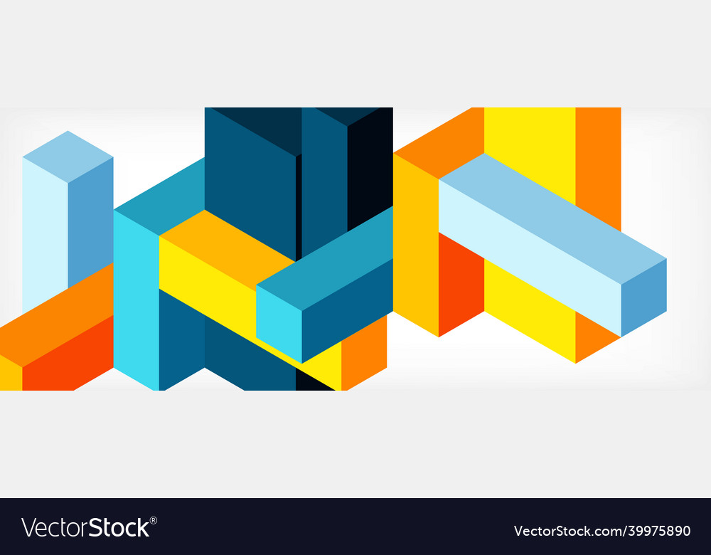 Abstract background 3d cubes cubic elements Vector Image