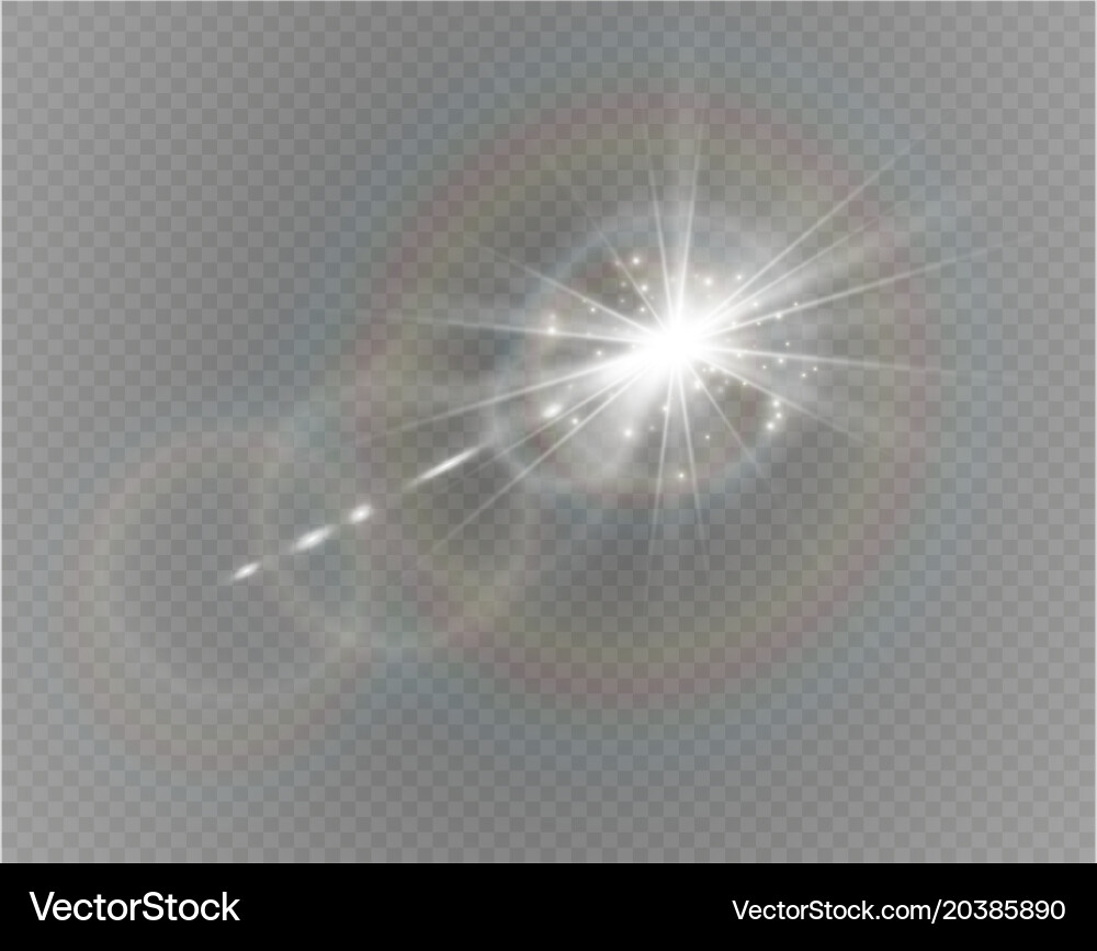 Abstract lens gold front solar flare transparent Vector Image