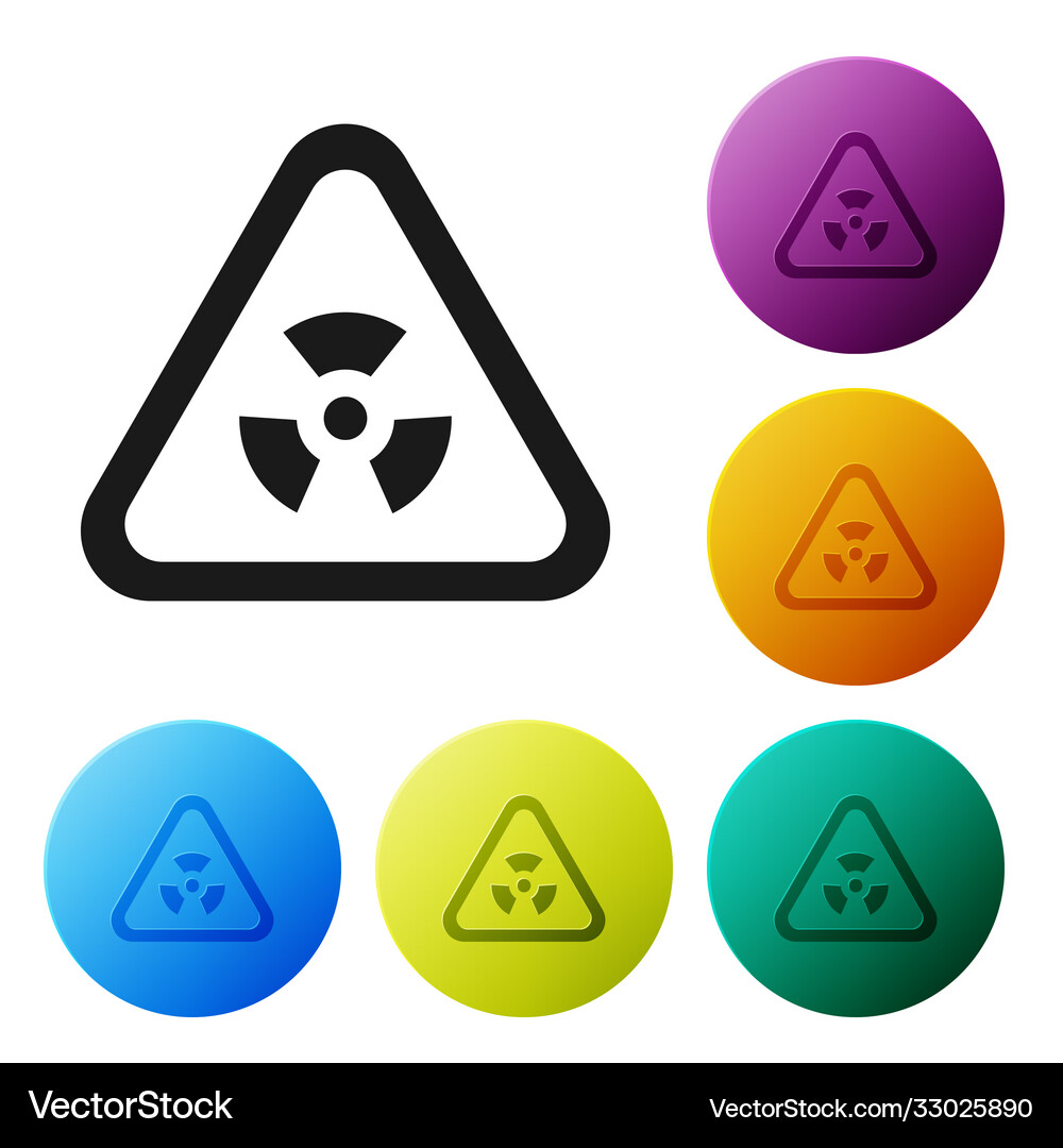 Black triangle sign with radiation symbol icon Vector Image