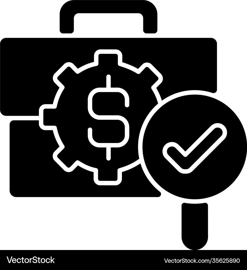 Business controlling black glyph icon Royalty Free Vector
