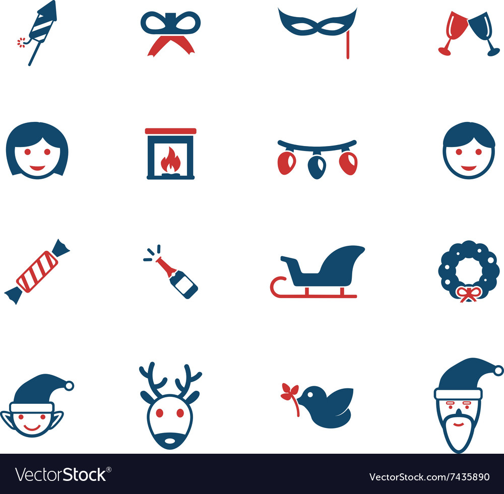 Christmas simply icons Royalty Free Vector Image