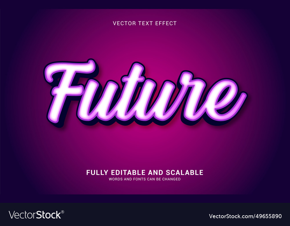 Editable text effect future style Royalty Free Vector Image