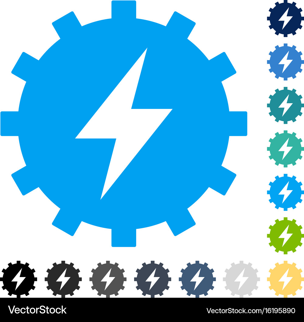 Electric energy gear icon Royalty Free Vector Image