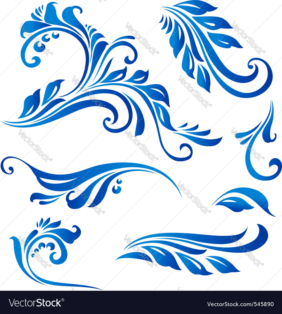 Floral elements Royalty Free Vector Image - VectorStock