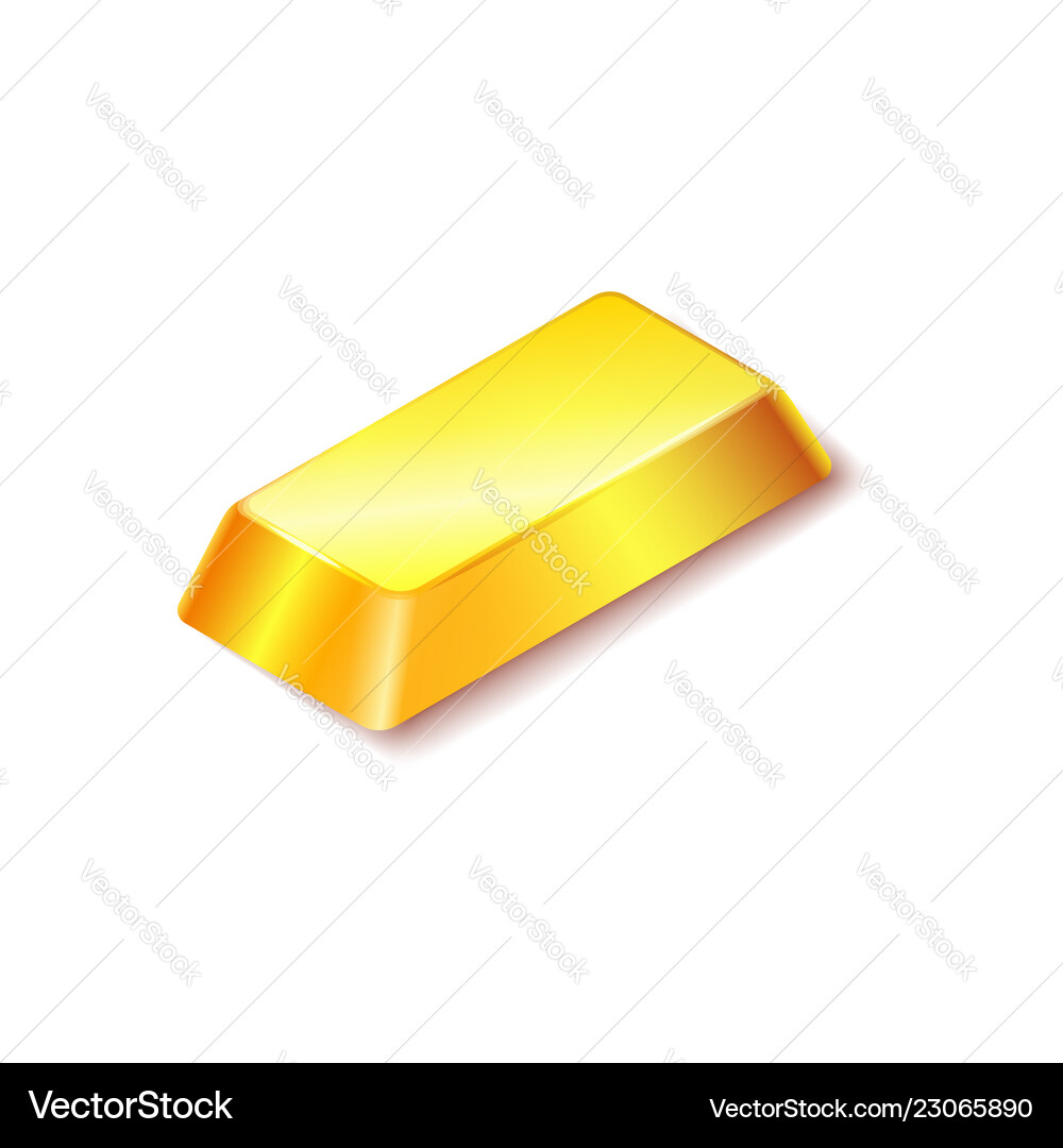 Gold bar icon isolated on white background Vector Image