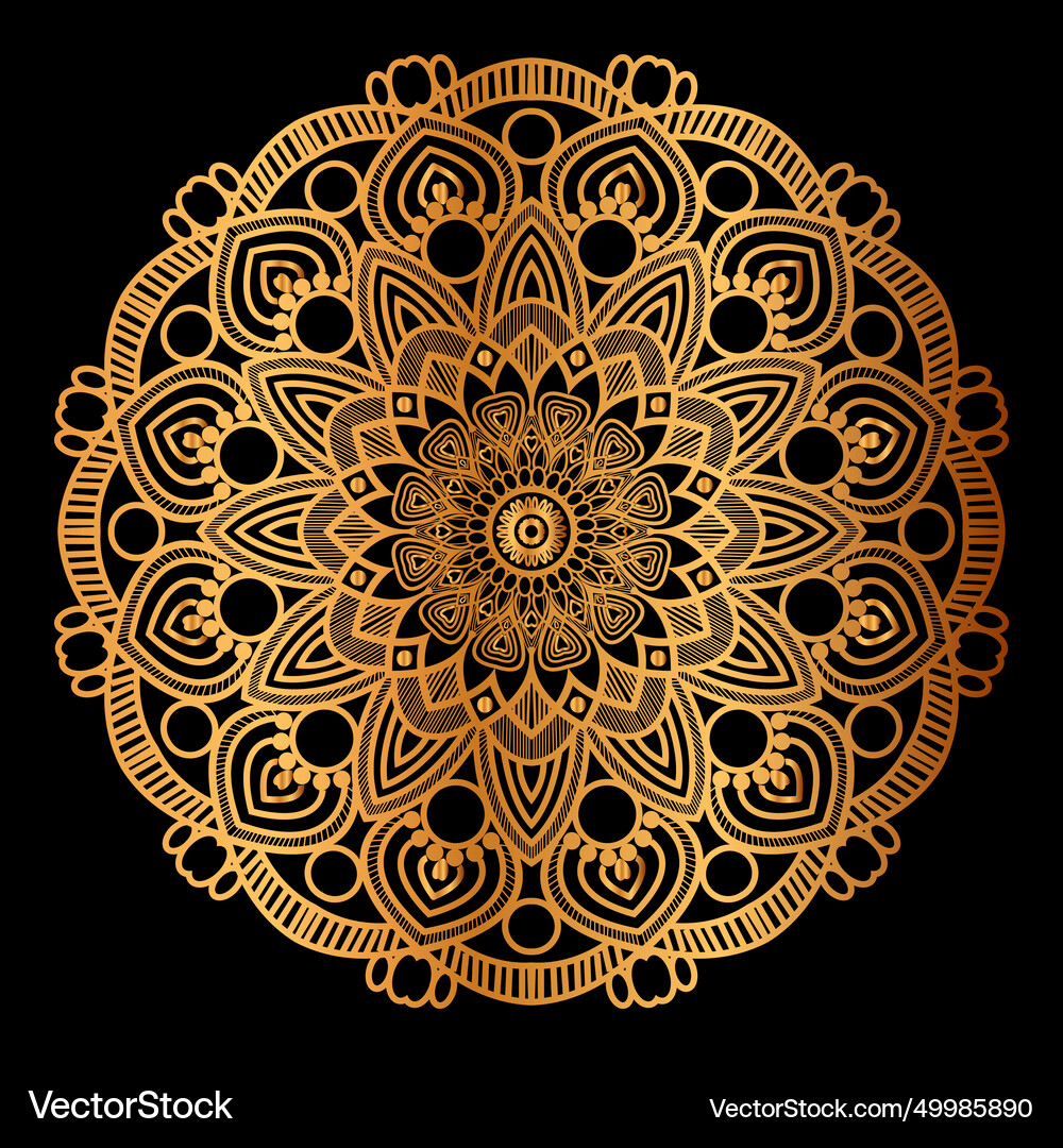 Luxury golden mandala design Royalty Free Vector Image