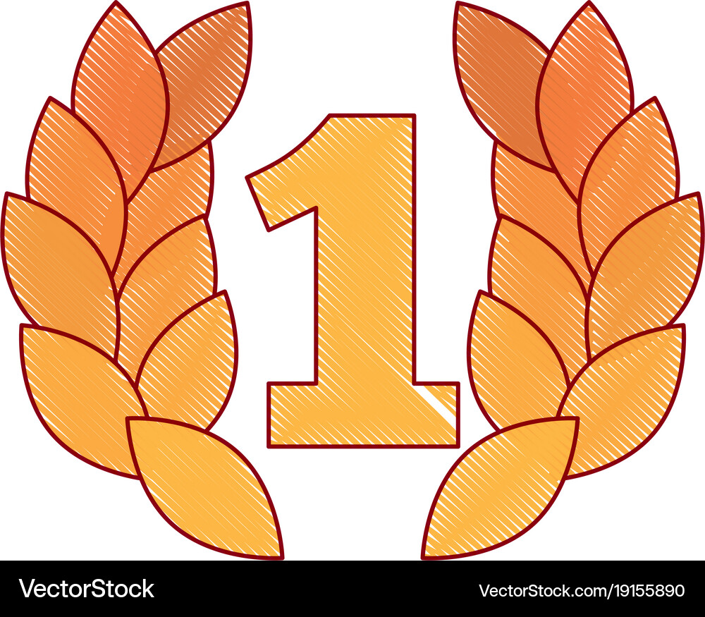 Number one with wreath trophy award Royalty Free Vector