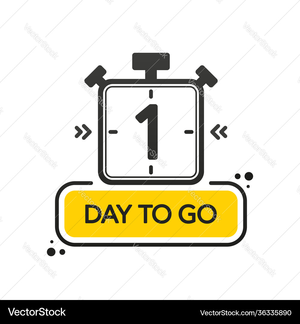 One day to go flat style on white background Vector Image