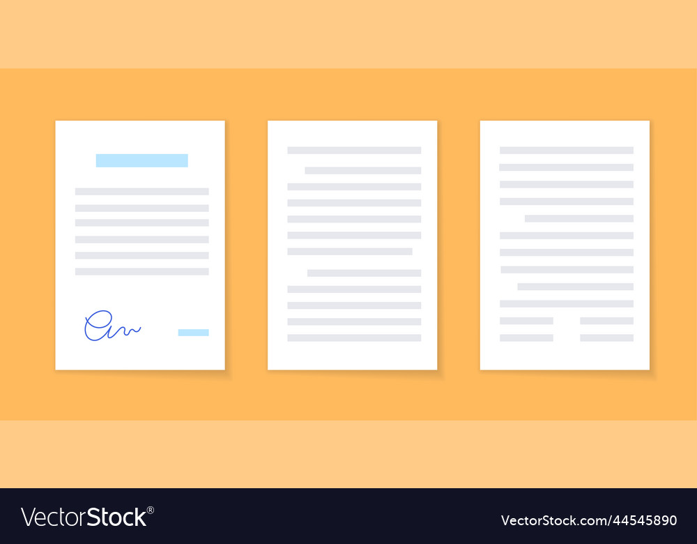 Paper document contract Royalty Free Vector Image