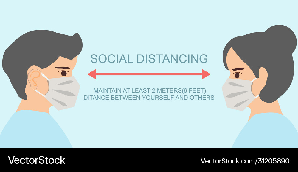 People keeping distance for infection risk Vector Image