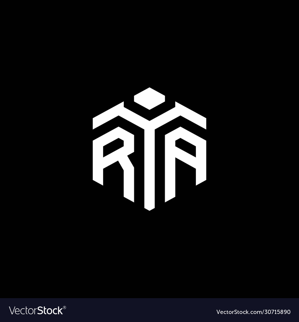 Ra monogram logo with abstract hexagon style Vector Image Ra monogram logo with abstract hexagon style Vector Image
