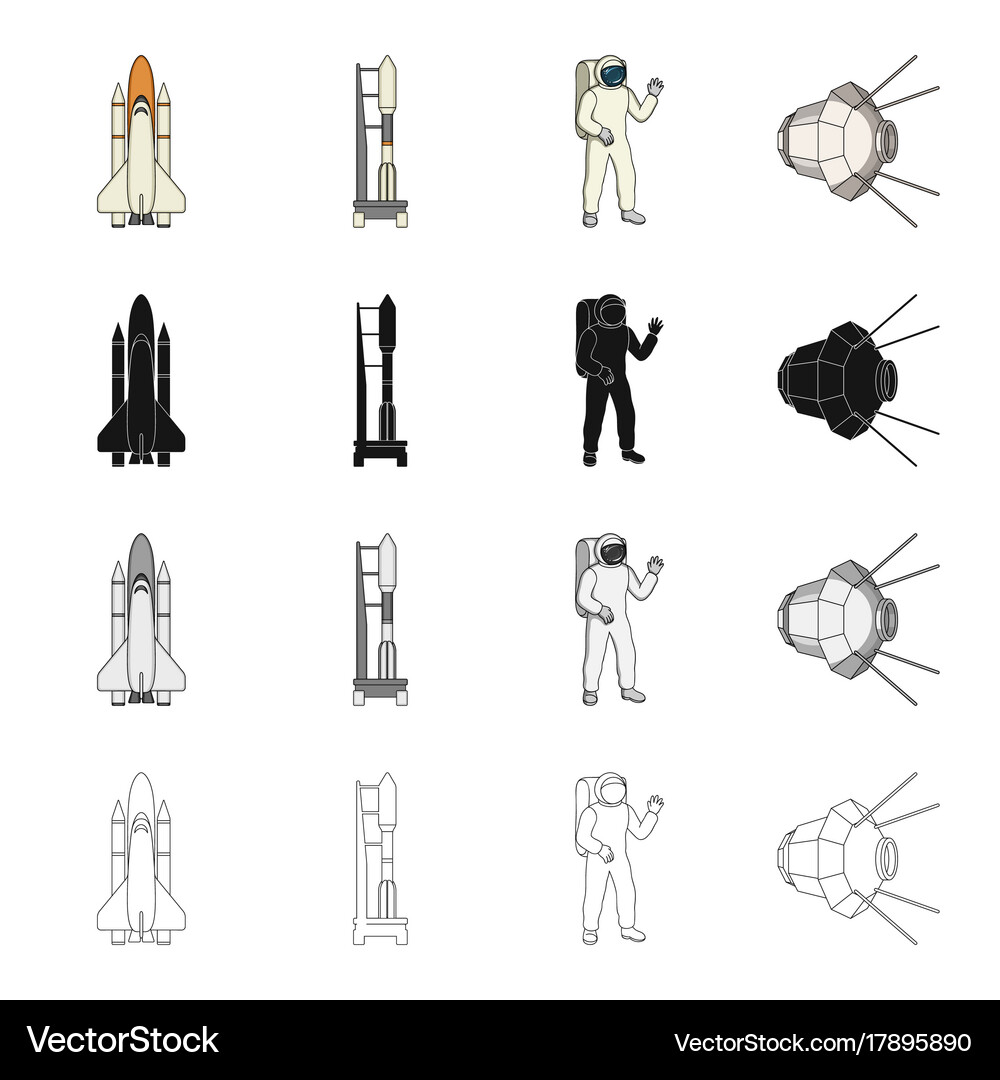 Sputnik universe planet and other web icon Vector Image