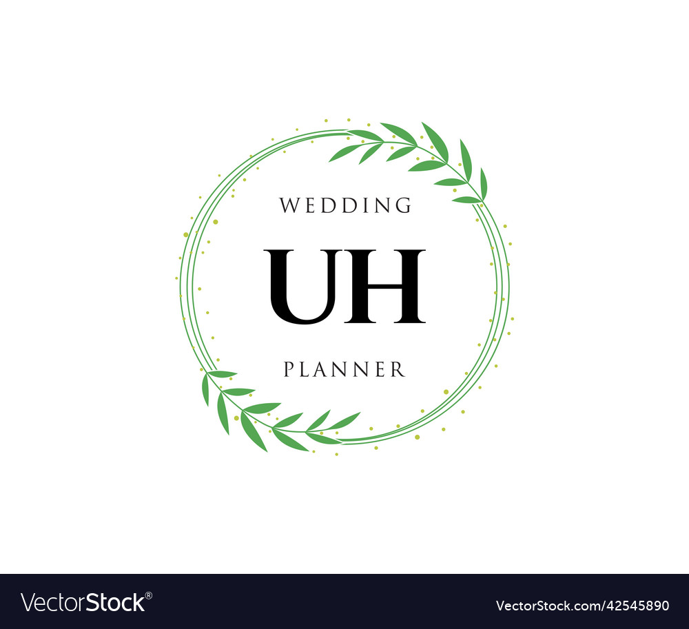 Uh initials letter wedding monogram logos Vector Image