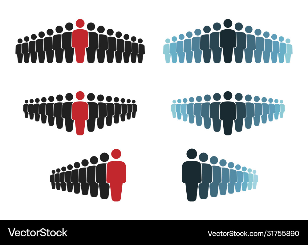 Workgroup with leader sign set people group icons Vector Image