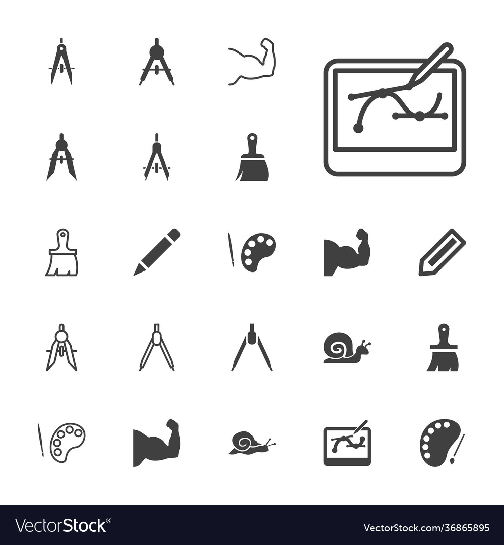 22 draw icons Royalty Free Vector Image - VectorStock
