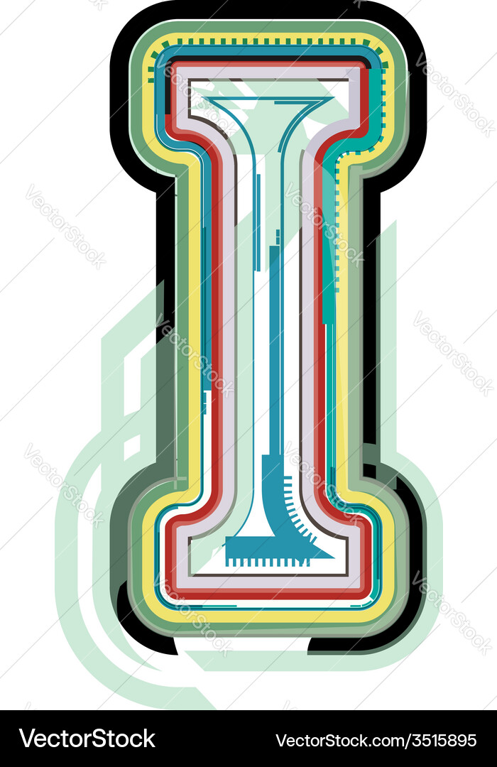 Abstract colorful letter i Royalty Free Vector Image