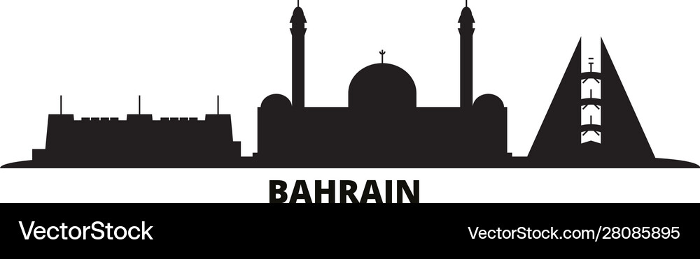 Bahrain city skyline isolated Royalty Free Vector Image