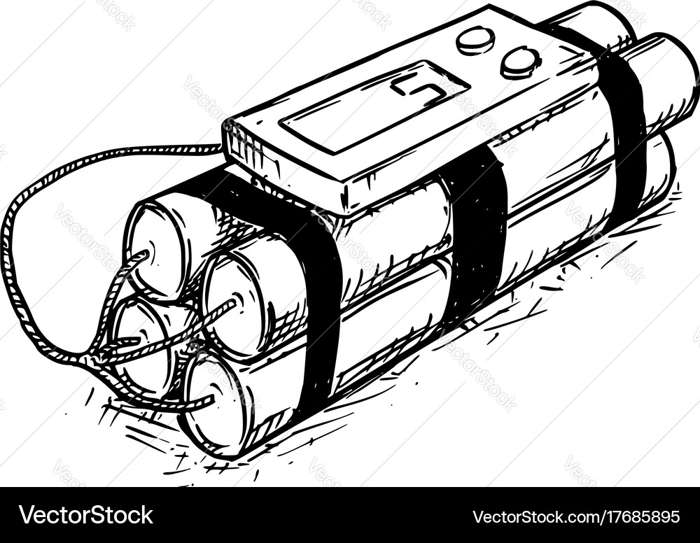 Cartoon time bomb with digital display Royalty Free Vector