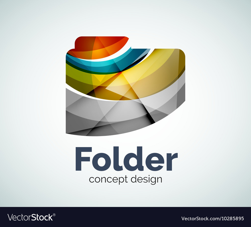 Computer folder logo template Royalty Free Vector Image