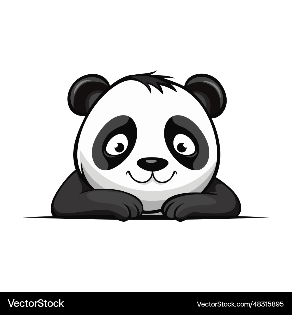 Cute smiling cartoon panda Royalty Free Vector Image
