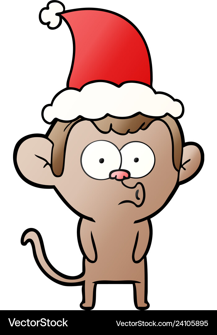 Gradient cartoon of a hooting monkey wearing Vector Image
