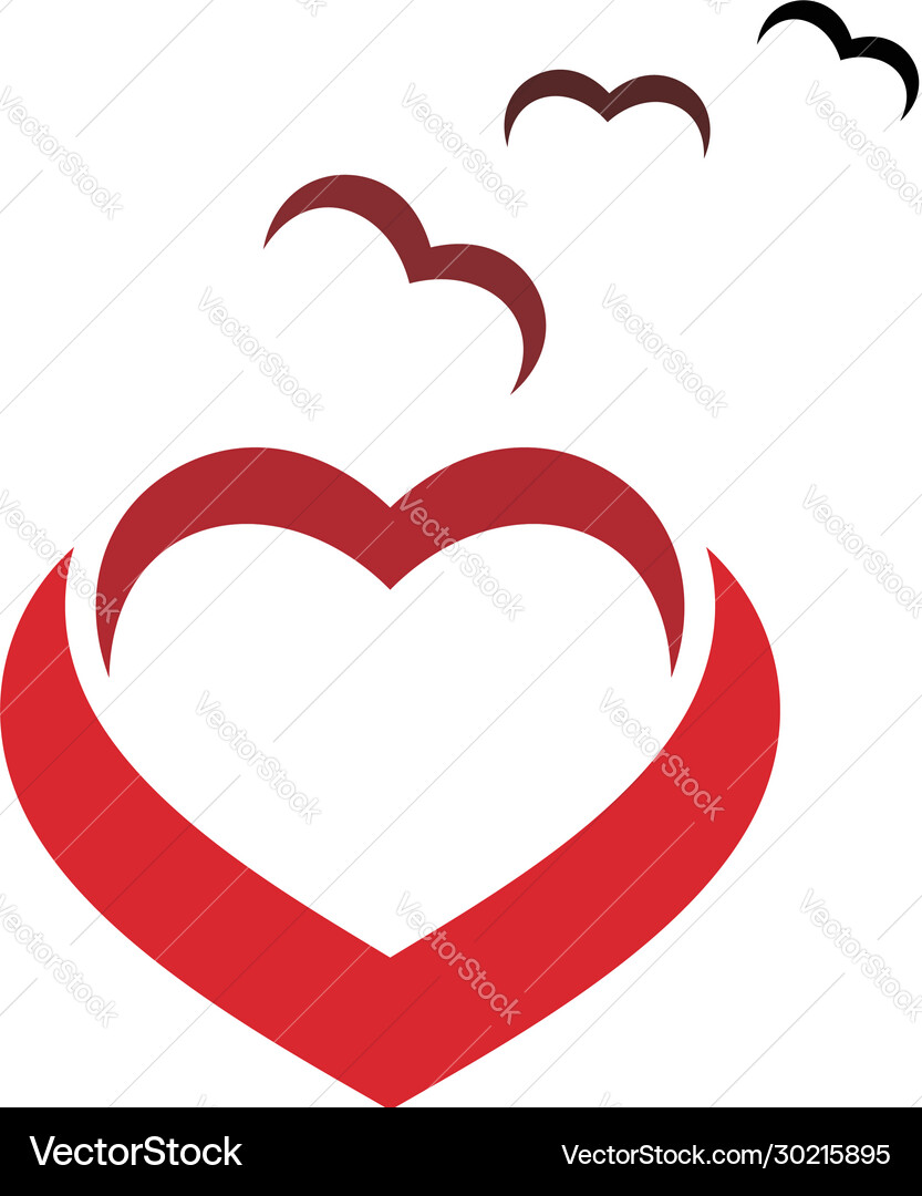 Heart bird logo template design eps 10 Royalty Free Vector