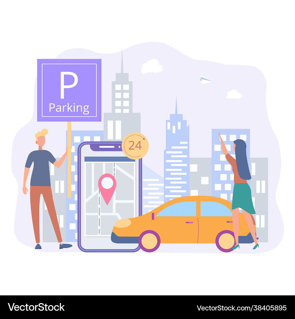 Online reservation a parking space for car Vector Image
