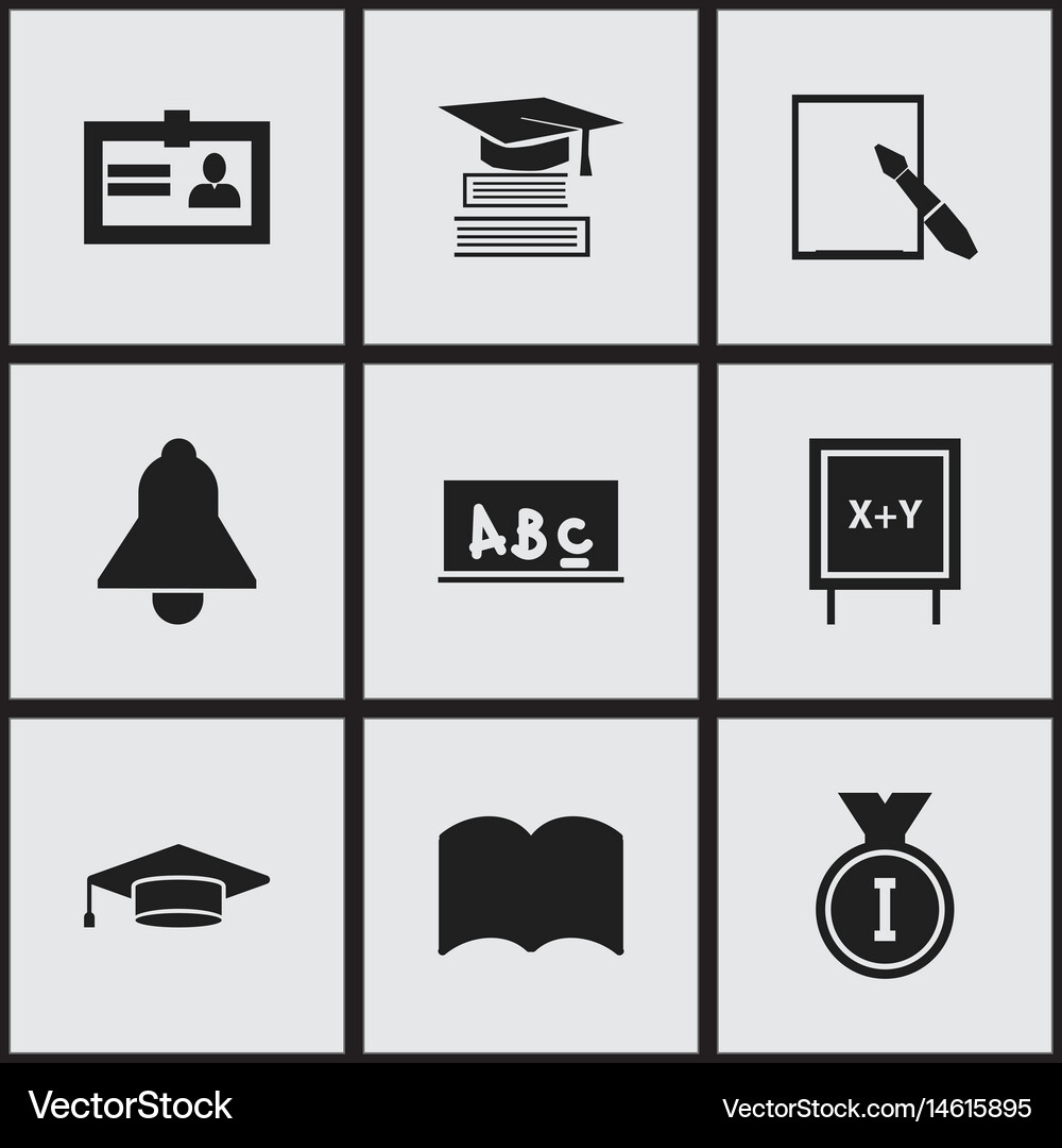 Set of 9 editable education icons includes Vector Image
