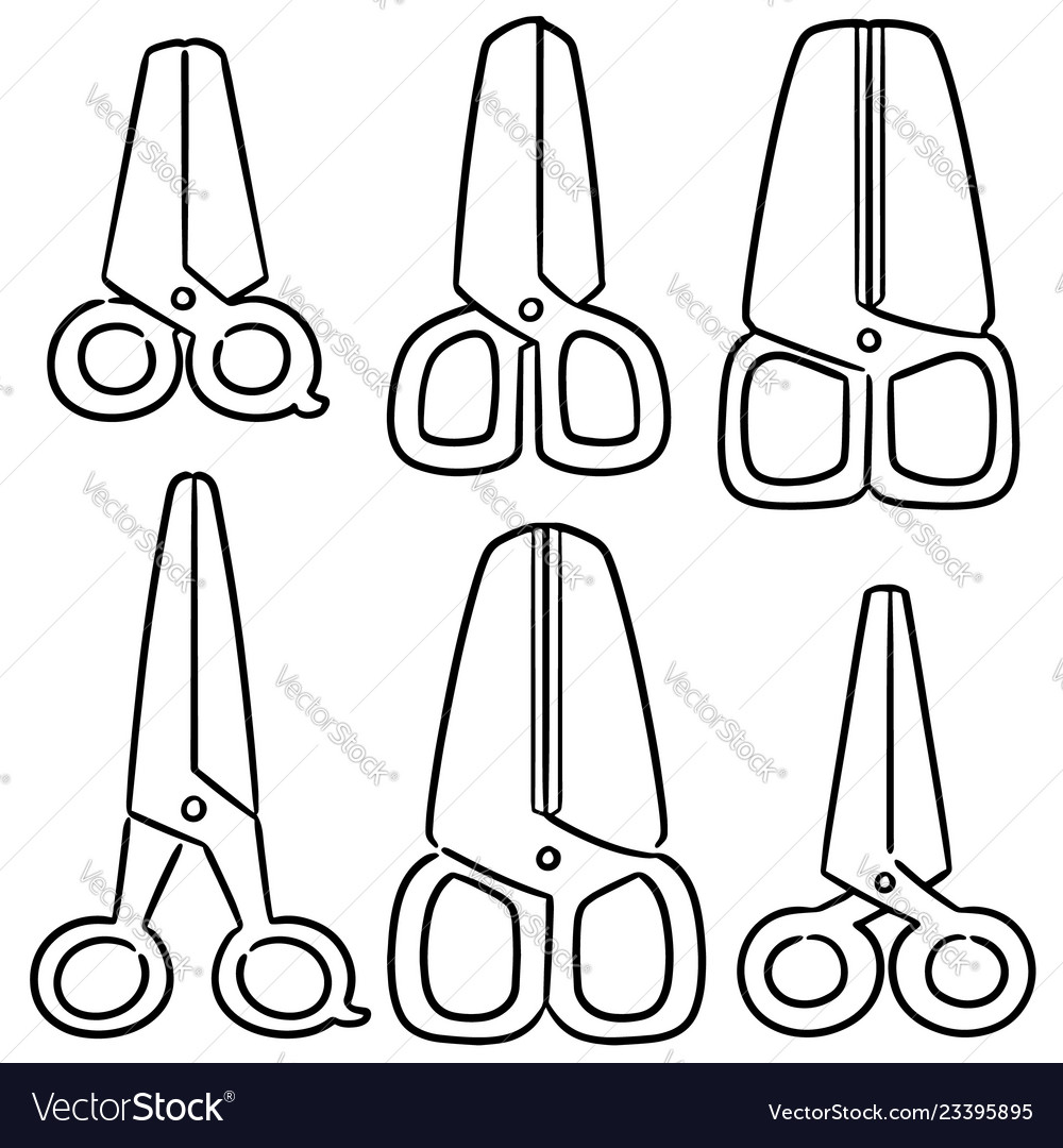 Set scissors Royalty Free Vector Image - VectorStock