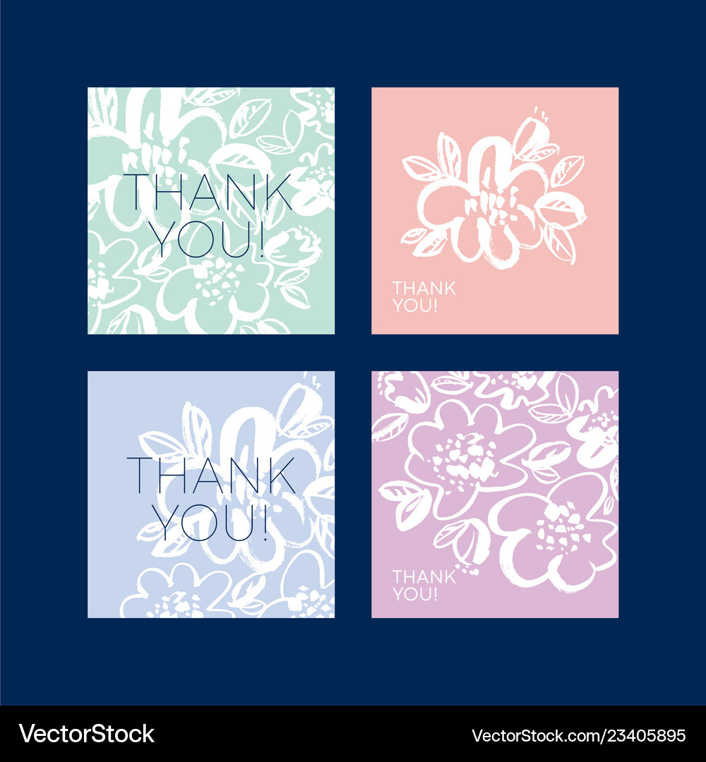 Thank you lettering set Royalty Free Vector Image