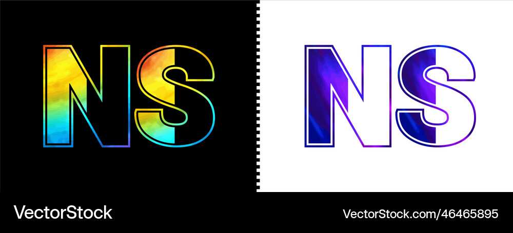 Unique ns letter logo icon template premium Vector Image
