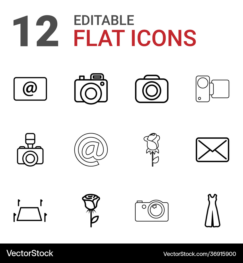 12 contour icons Royalty Free Vector Image - VectorStock