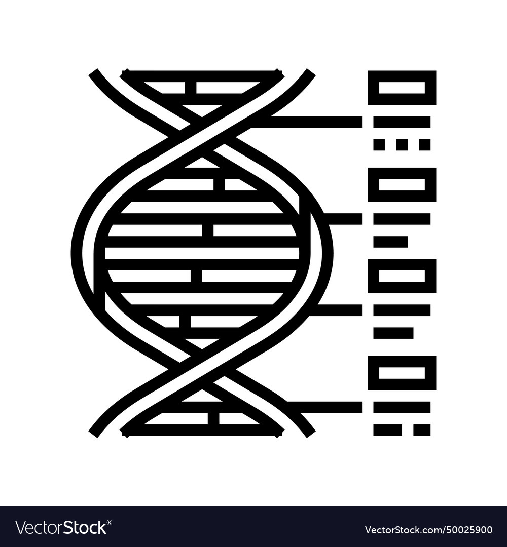 Biological code cryptogenetics line icon Vector Image