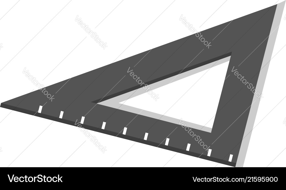 Black angle school ruler icon isometric style Vector Image