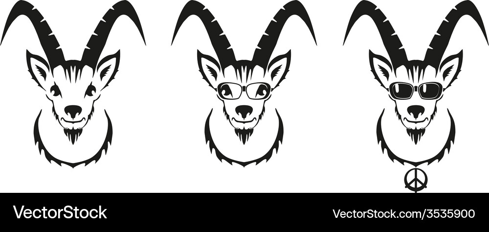 Chinese symbol goat image desi Royalty Free Vector Image
