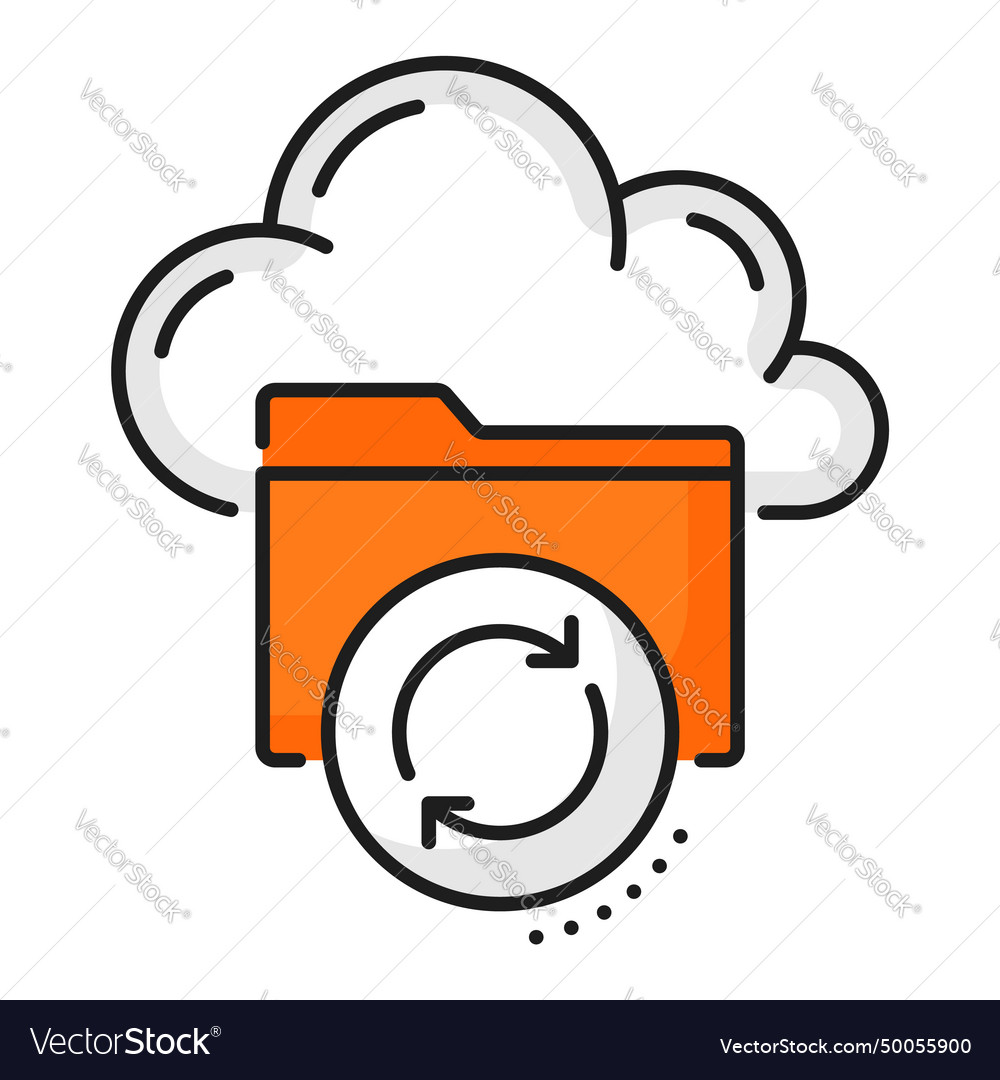 Color Database Network Server Cloud Storage Icon Vector Image